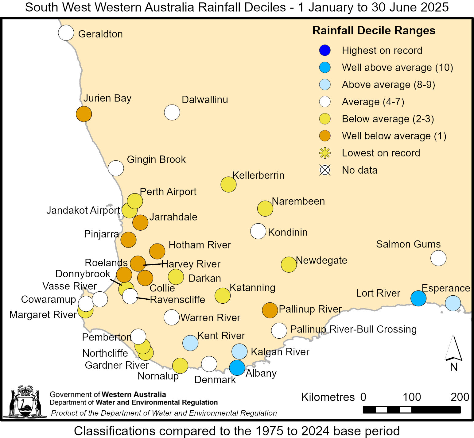 Seasonal water and climate trends - south-west Western Australia