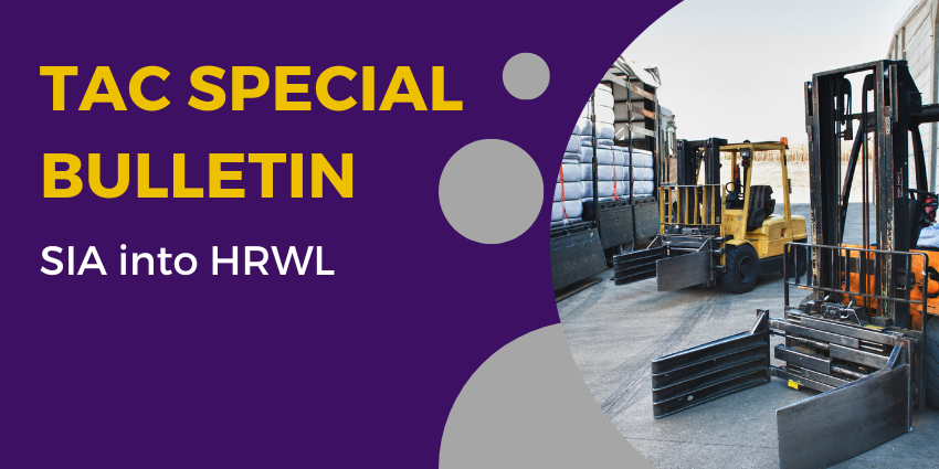 TAC Special Bulletin - HRWL SIA